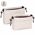 2 Piece Canvas Cosmetic Storage Bag Set, Drawstring Makeup Organizer ...