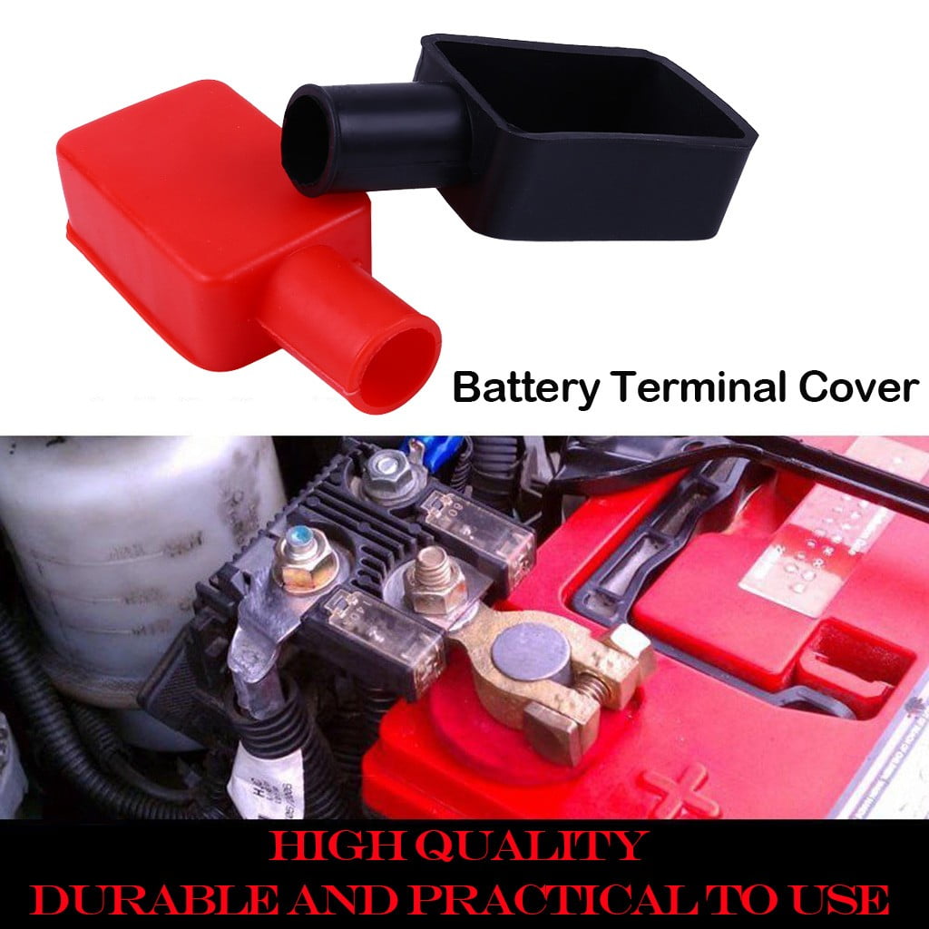 Car Battery Terminal Covers Set - Red Positive & Black Negative ...