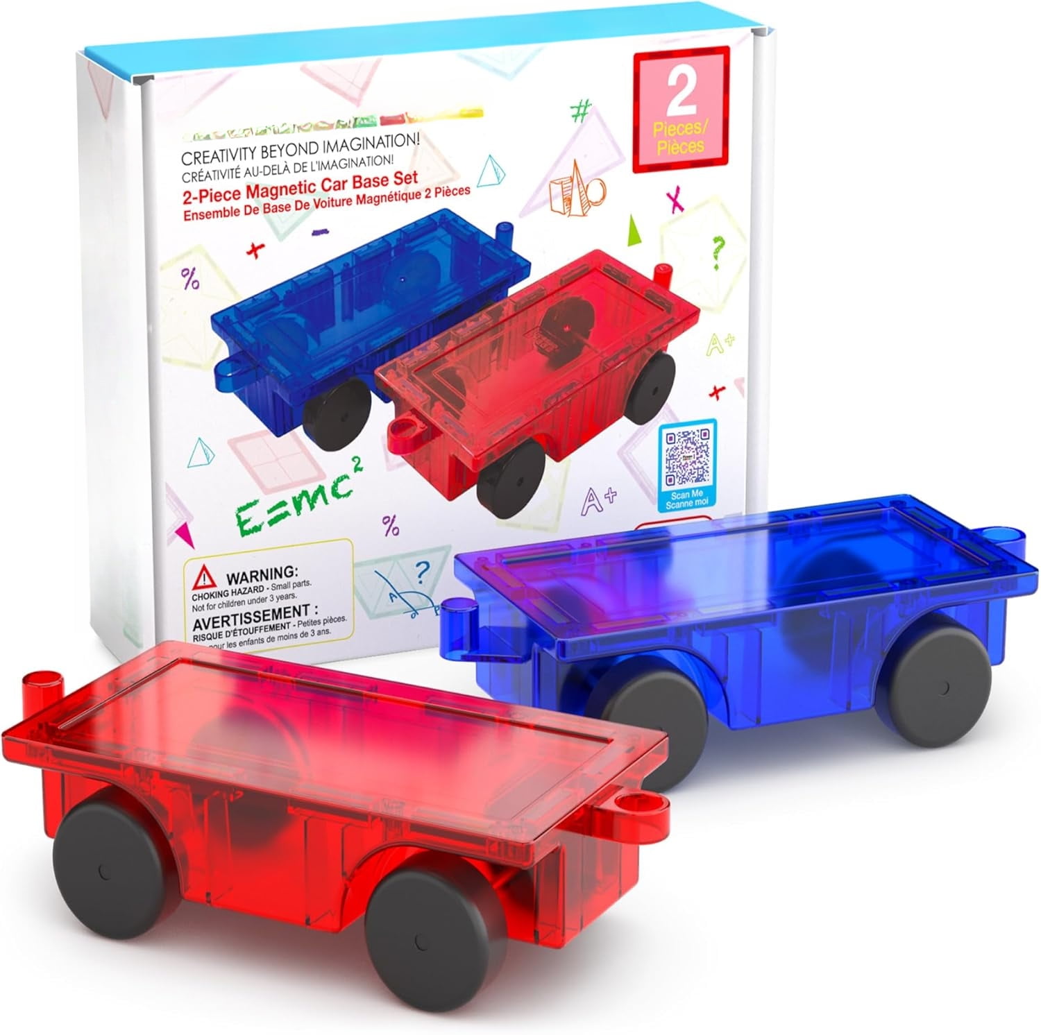 2 Piece Car Truck Construction Kit Toy Set Vehicle for Magnetic Blocks ...