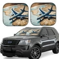 2 Piece Car Windshield Sun Shade - Airplane World Map Adventure ...