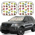 2 Piece Car Windshield Sun Shade - Colourful Ice Cream Print White ...