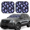 2 Piece Car Windshield Sun Shade - Flower Skull Crystal Foldable Front ...