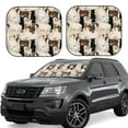 2 Piece Car Windshield Sun Shade - Painted Cartoon Colorful Cute Goat ...