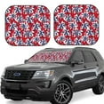 2 Piece Car Windshield Sun Shade - Palm Tree Pattern On Red Foldable ...