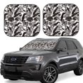 2 Piece Car Windshield Sun Shade - Parrot Leaves Shadow Foldable Front ...