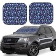2 Piece Car Windshield Sun Shade - Skull Purple Flower Foldable Front ...