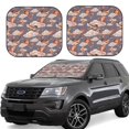 2 Piece Car Windshield Sun Shade - Star moon clouds Whales texture ...
