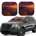 2 Piece Car Windshield Sun Shade - Sunset Valley Western Cowboy ...