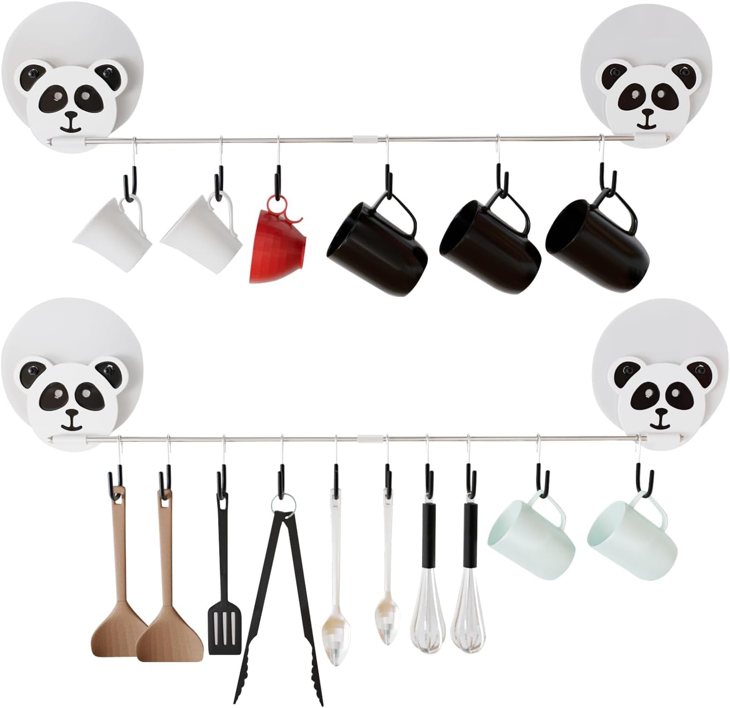 2 Piece Cat Head Wall Mount S-Hook Set，Space-Saving Wall Mounted Pot ...