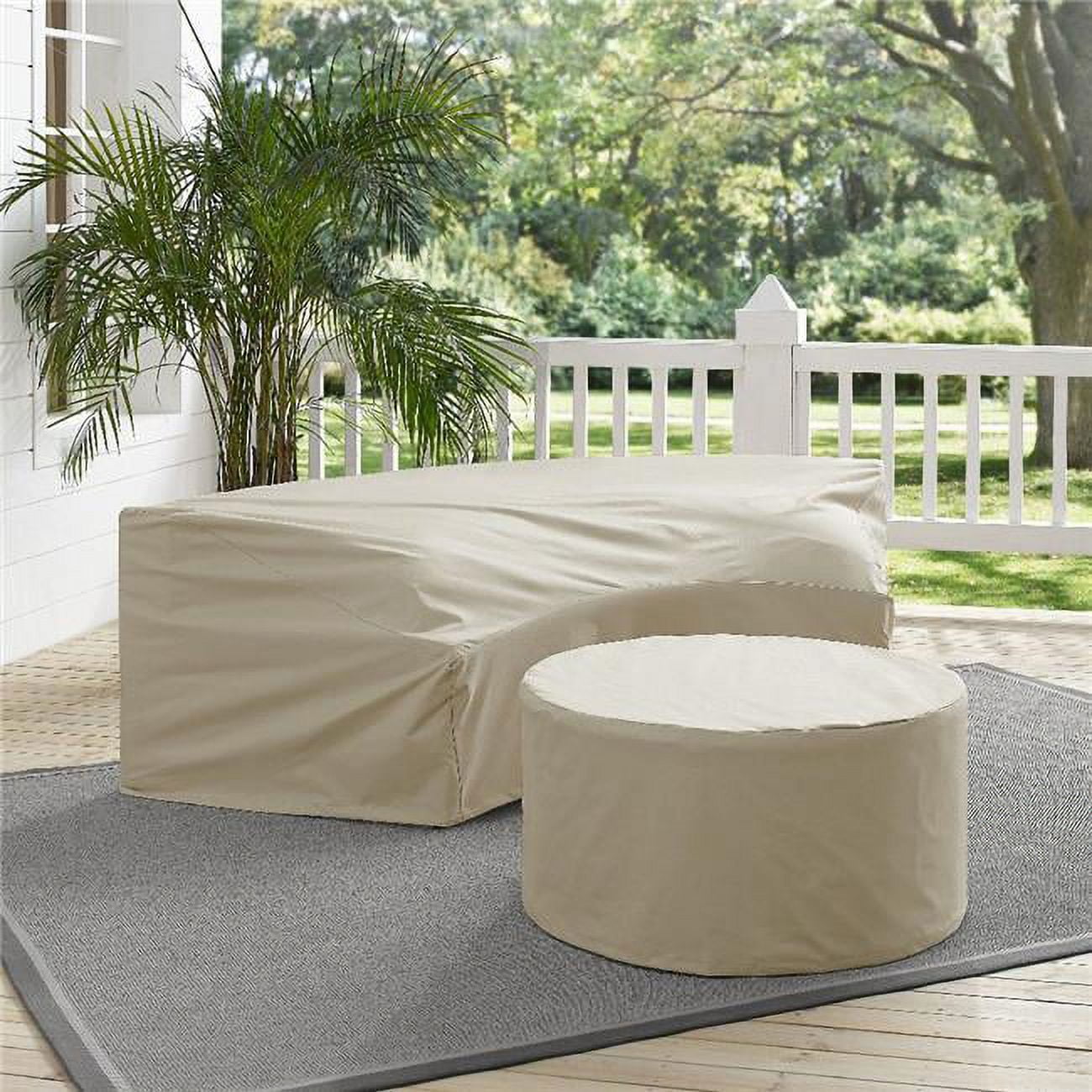 2 Piece Catalina Furniture Cover Set With Round Sectional Sofa & Coffee ...