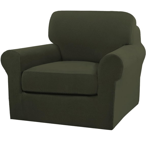 2 Piece Chair Covers Set Armchair Slipcovers for Living Room Sofa with ...