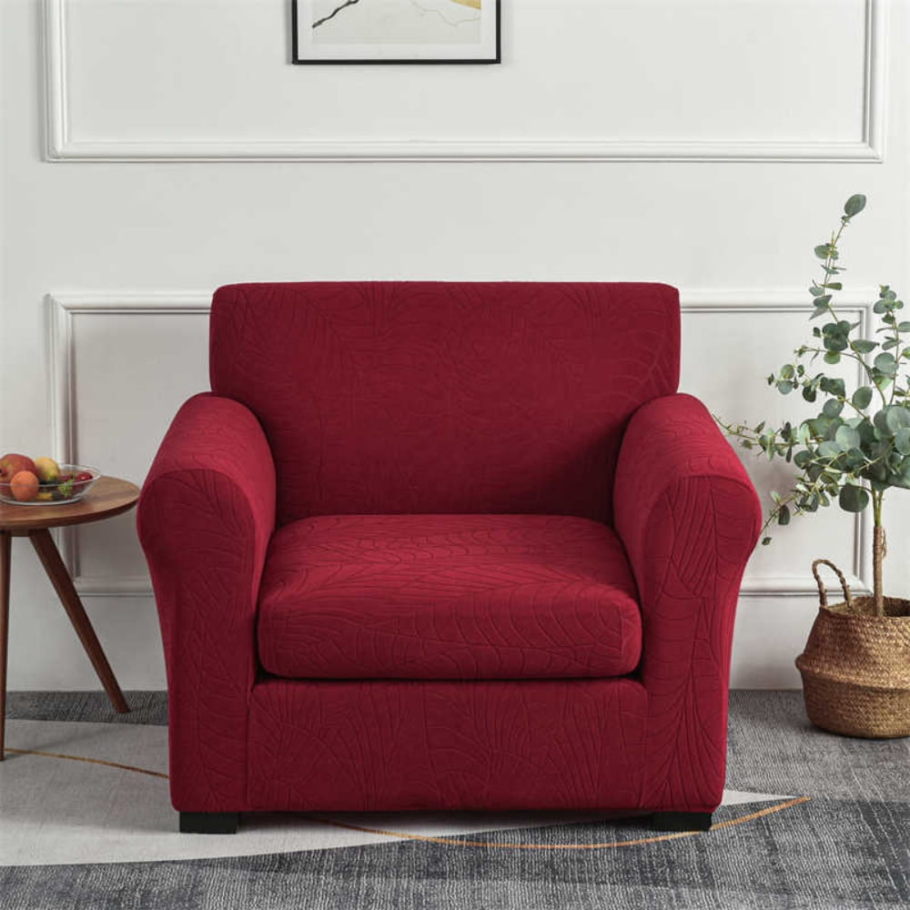 2 Piece Chair Covers Stretch Chair Slipcovers with Arms Jacquard ...