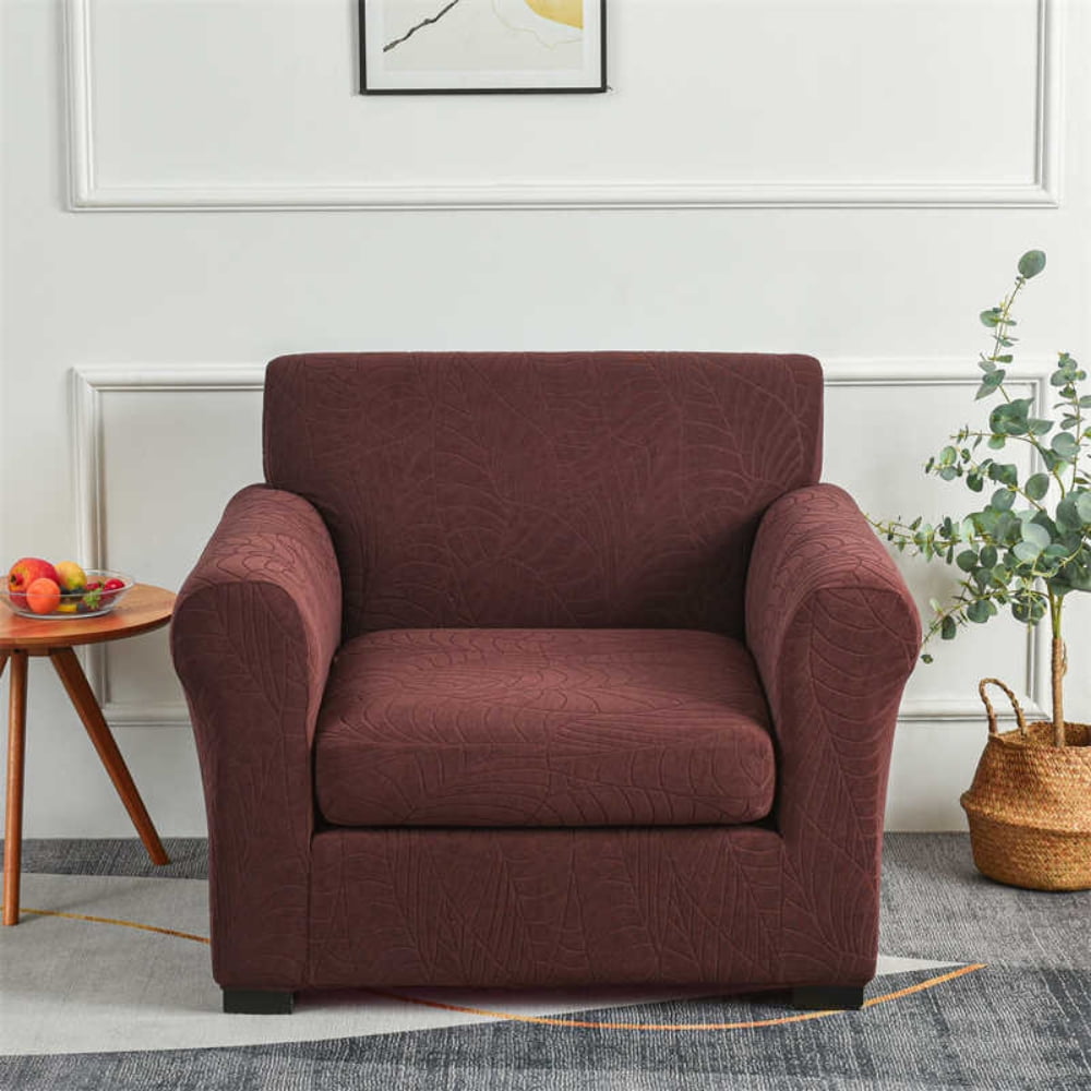 2 Piece Chair Covers Stretch Chair Slipcovers with Arms Jacquard ...