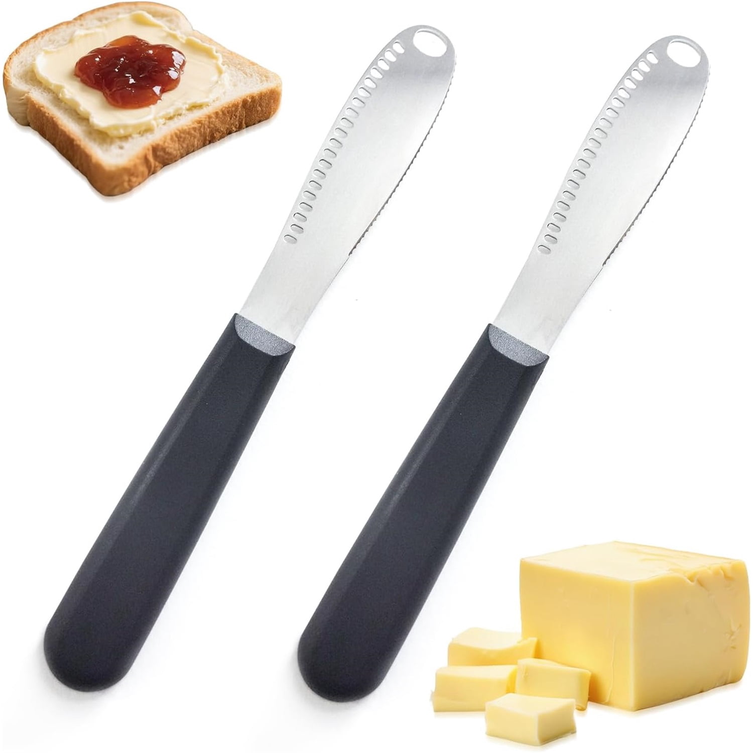 2-Piece Cheese Spreader, Perforated Butter Roller, Grater, Stainless ...