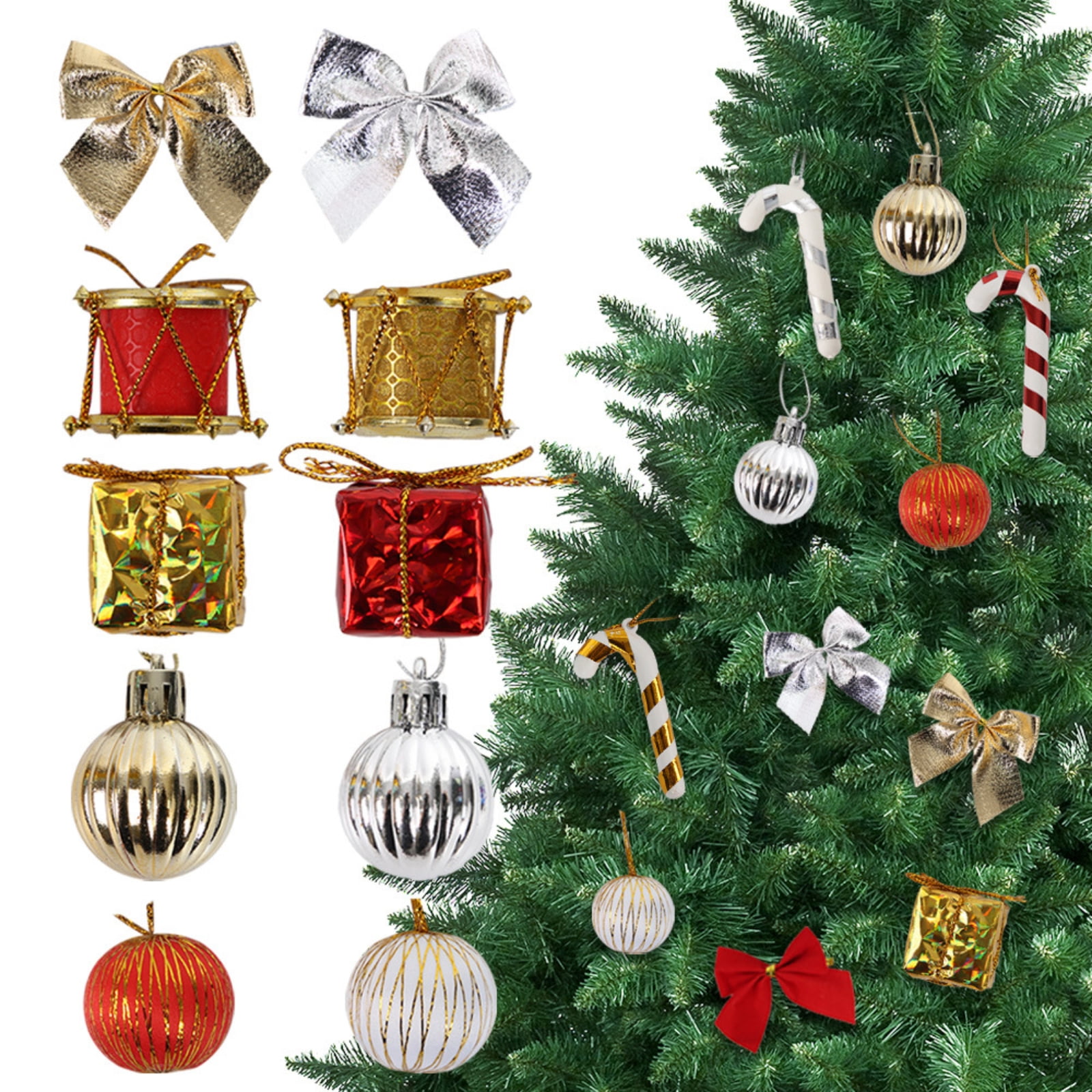 2-Piece Christmas Decoration Ornaments Set with Plastic Candy Gift Box ...