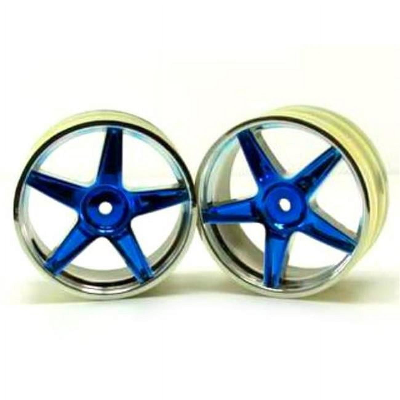 2 Piece Chrome Front 5 Spoke Blue Anodized Wheels - Walmart.com