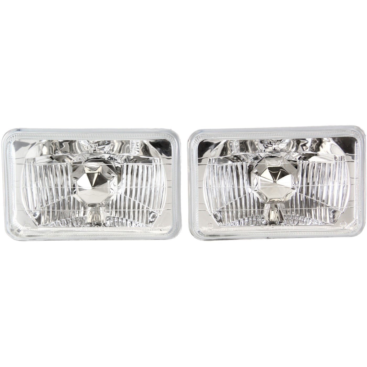 2-Piece Clear Lens Quad Head Driving Headlamps for Vehicles with ...