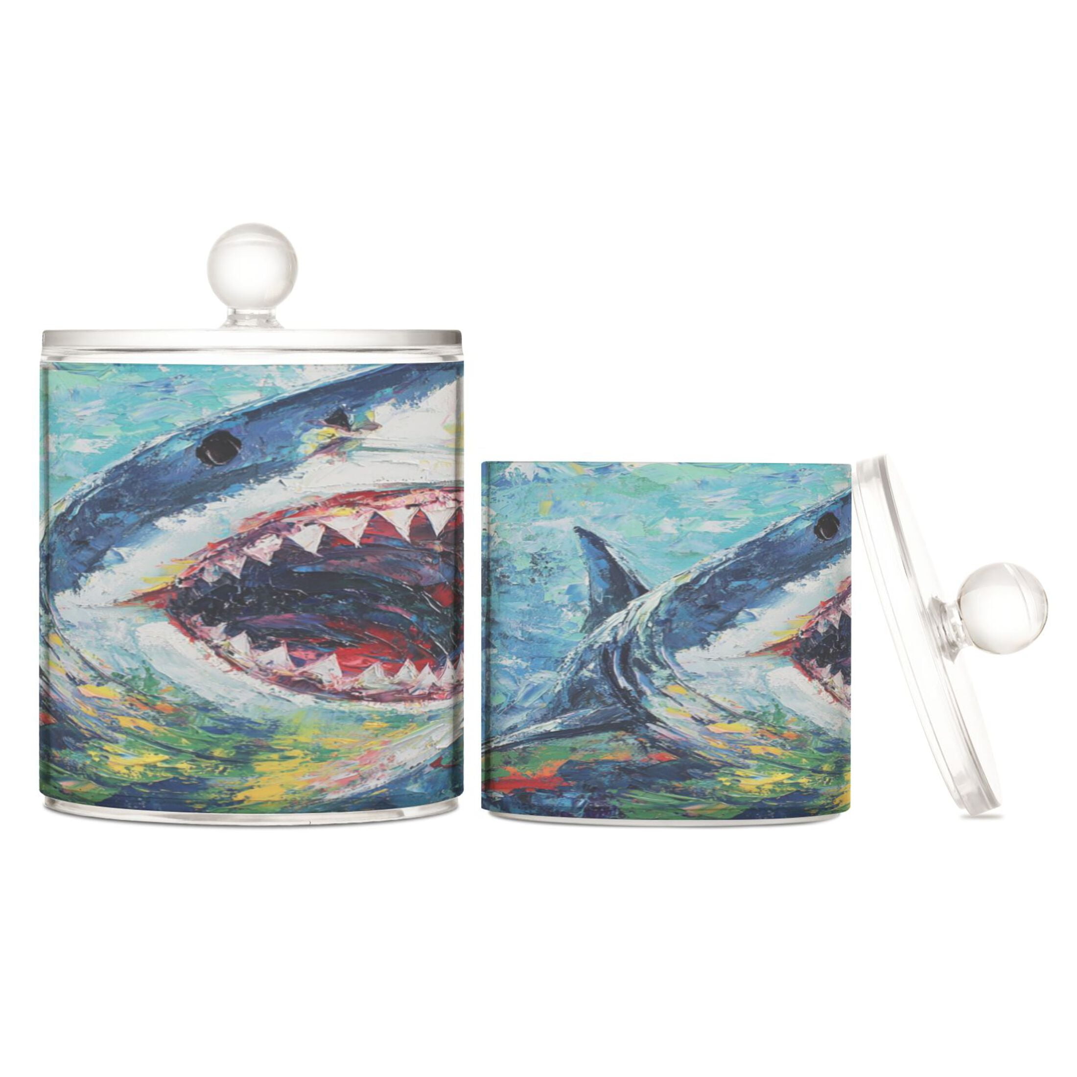 2 Piece Clear Plastic Storage Jars Set Airtight & Space-Saving ...