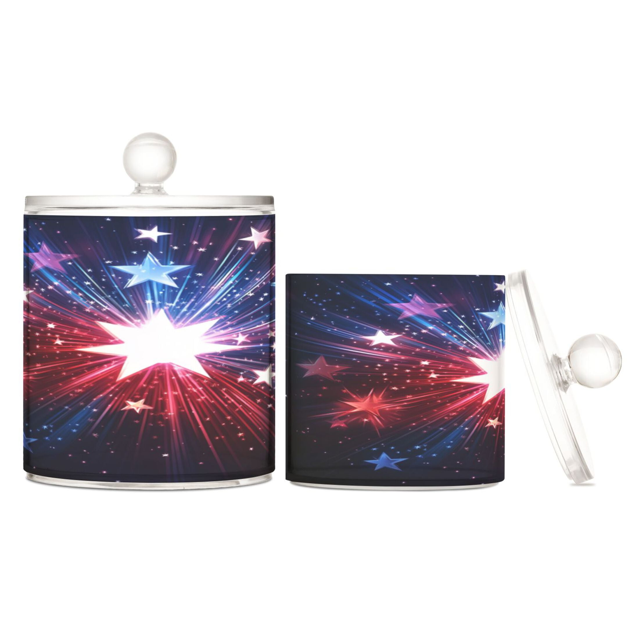 2 Piece Clear Plastic Storage Jars Set Airtight & Space-Saving ...