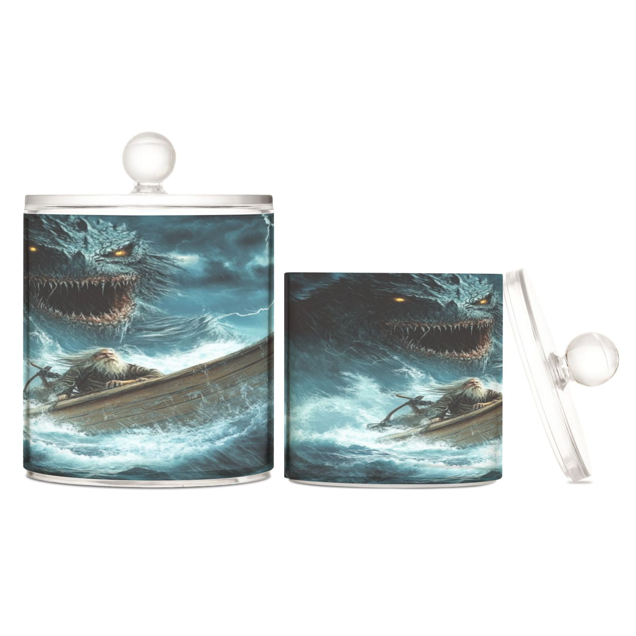 2 Piece Clear Plastic Storage Jars Set Airtight & Space-Saving ...