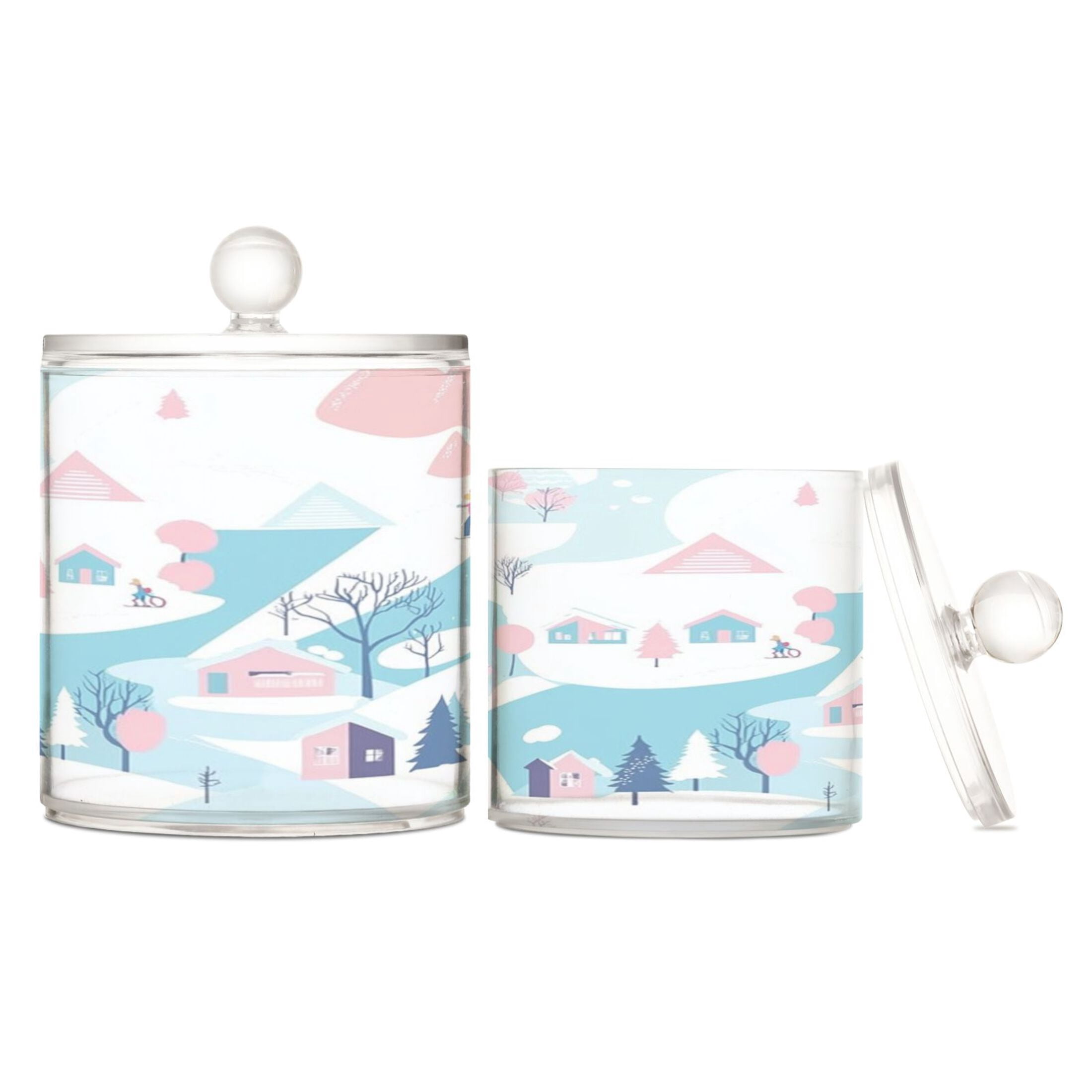 2 Piece Clear Plastic Storage Jars Set Airtight & Space-Saving ...