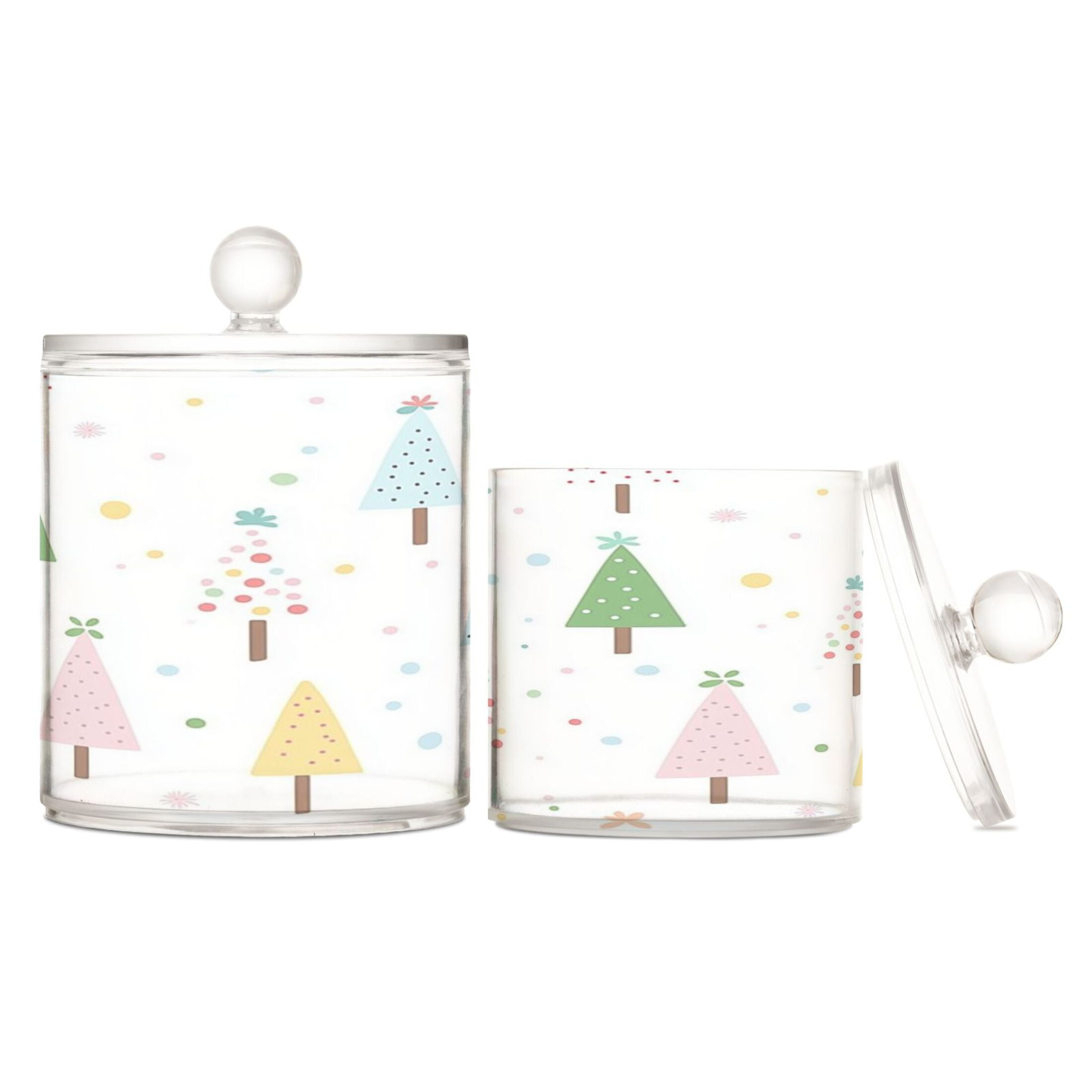 2 Piece Clear Plastic Storage Jars Set Airtight & Space-Saving ...