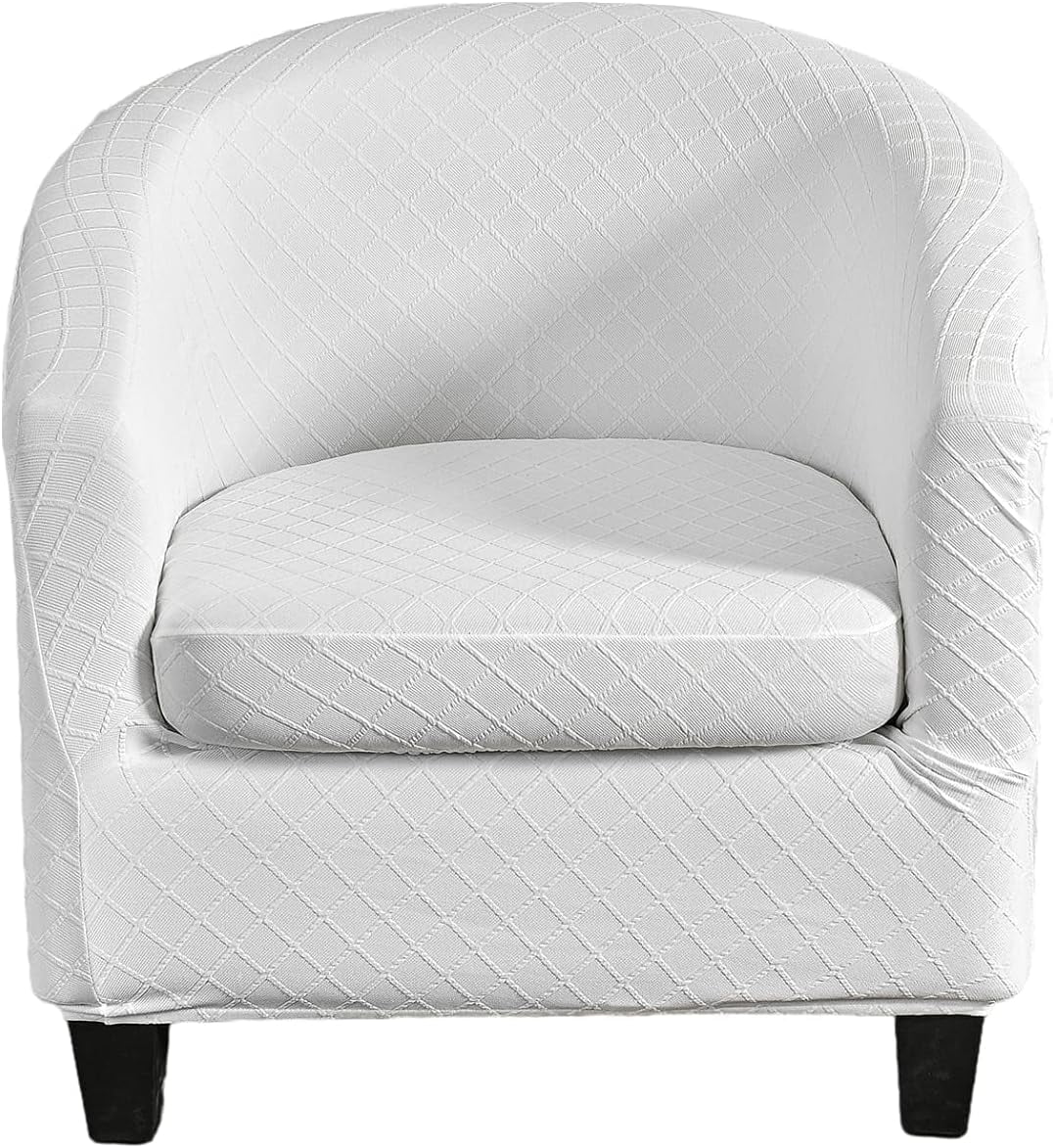 2 Piece Club Chair Slipcover Armchair Covers Soft Printed Round Barrel ...