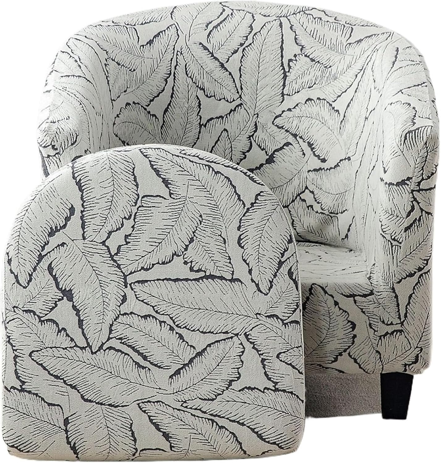 CHENDIAN 2 Piece Club Chair Slipcover Jacquard Tub Chair Slipcover ...