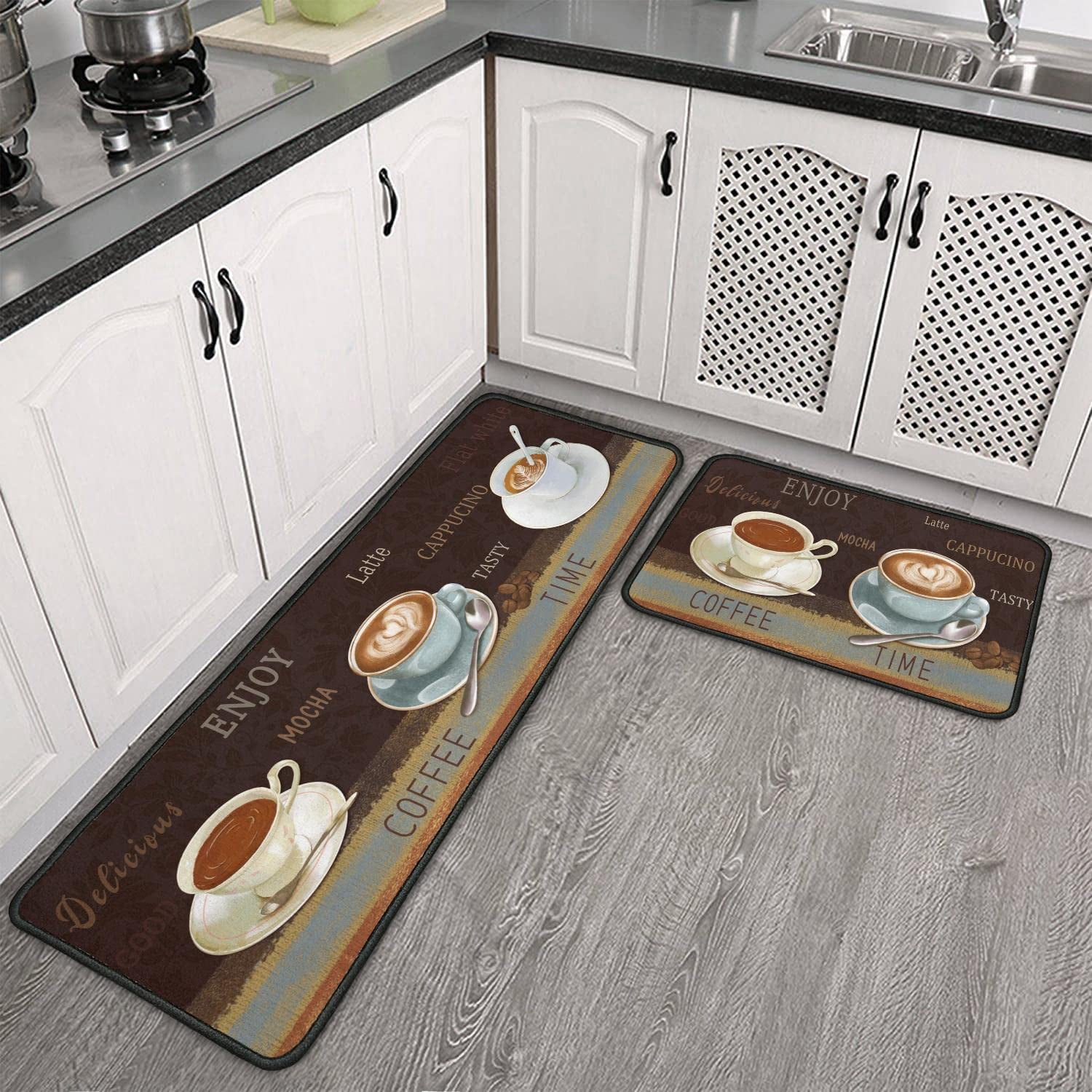2 Piece Coffee Kitchen Decor Rugs Set, Farmhouse Country Kitchen Rugs ...
