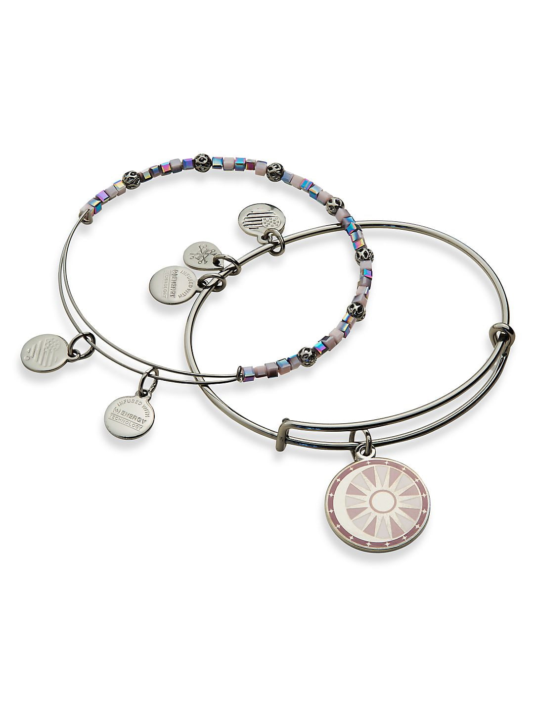 Alex and Ani Cosmic Balance Set of 2 II Bangle Bracelet Midnight Silver NWTBC - Walmart.com