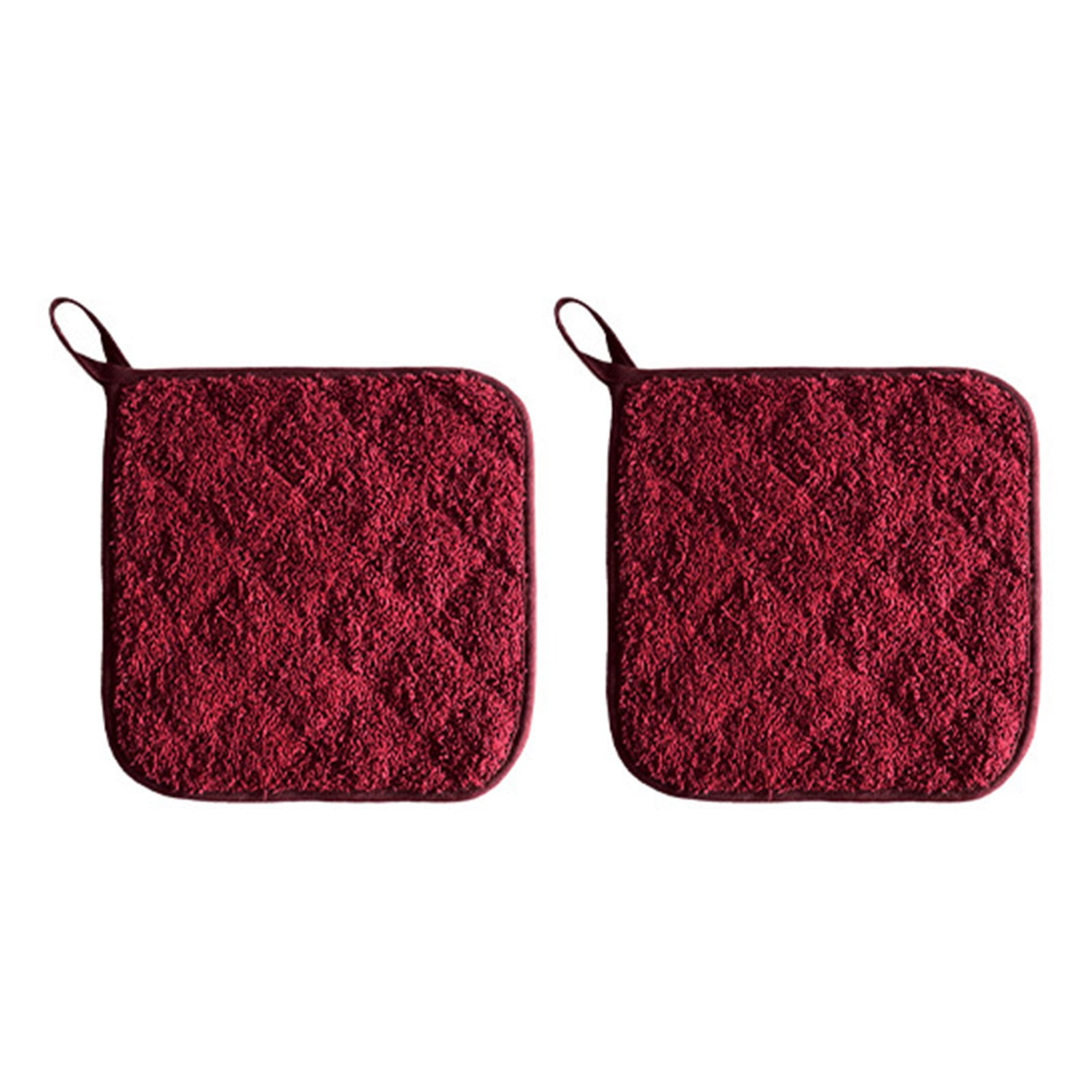 2 Piece Cotton Pot Holder Set - 8"x8", Quilted, Heat-resistant, for ...