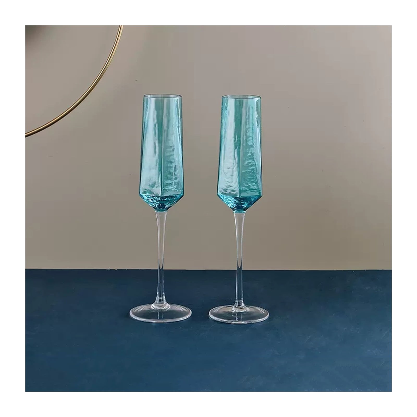 2 Piece Crystal Champagne Glasses High Grade Luxury Sparkling Glasses ...