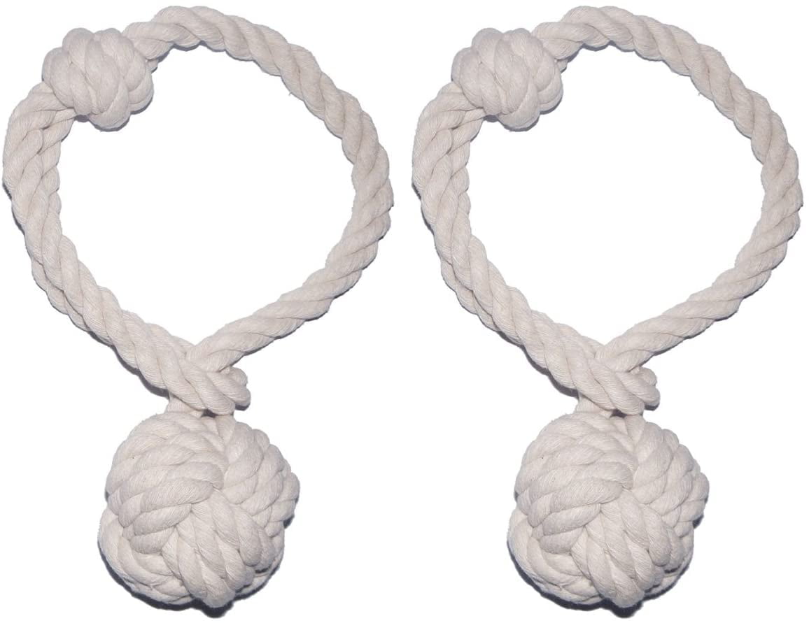 2 Piece Curtain Tiebacks Hand Knitting Cord Rope Holdbacks, Decorative ...