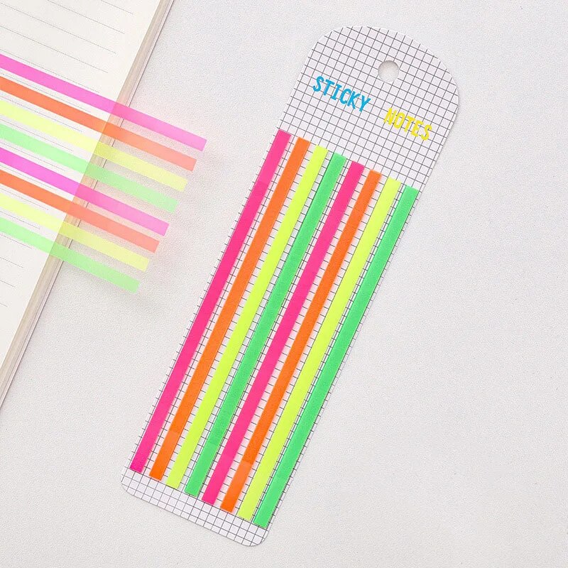 2 Piece Cute Very Thin Strip PET Sticky Notes Adhesive Stationery Memo ...