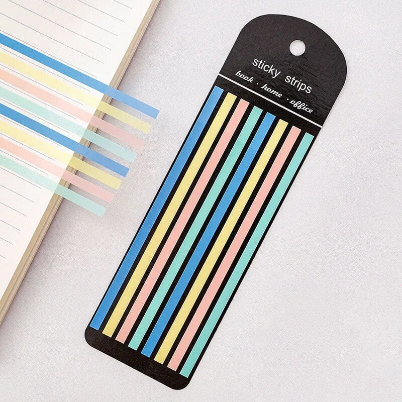 2 Piece Cute Very Thin Strip PET Sticky Notes Adhesive Stationery Memo ...