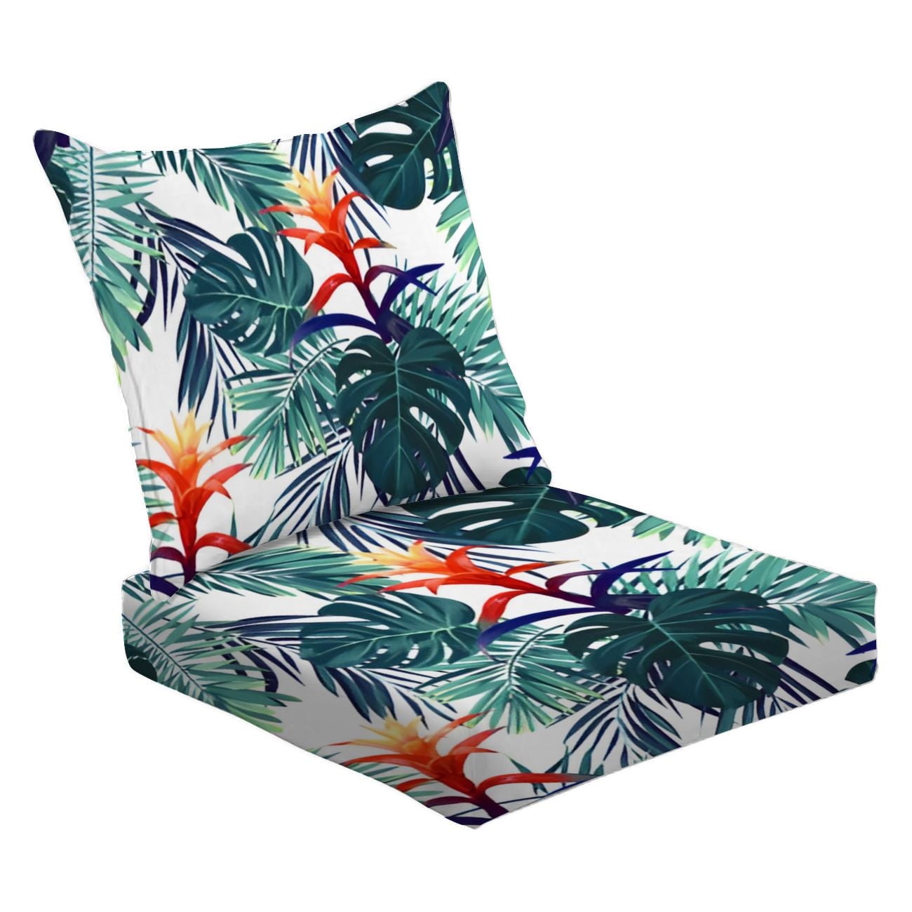 2-Piece Deep Seating Cushion Set Hand drawn seamless floral pattern ...