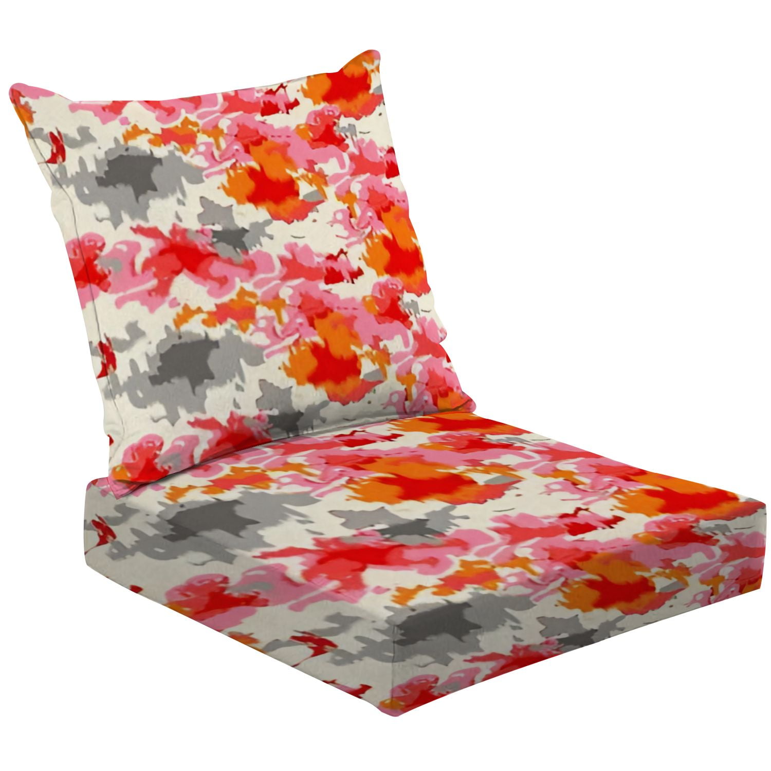 2-Piece Deep Seating Cushion Set floral madhubani chinz Abstract ...