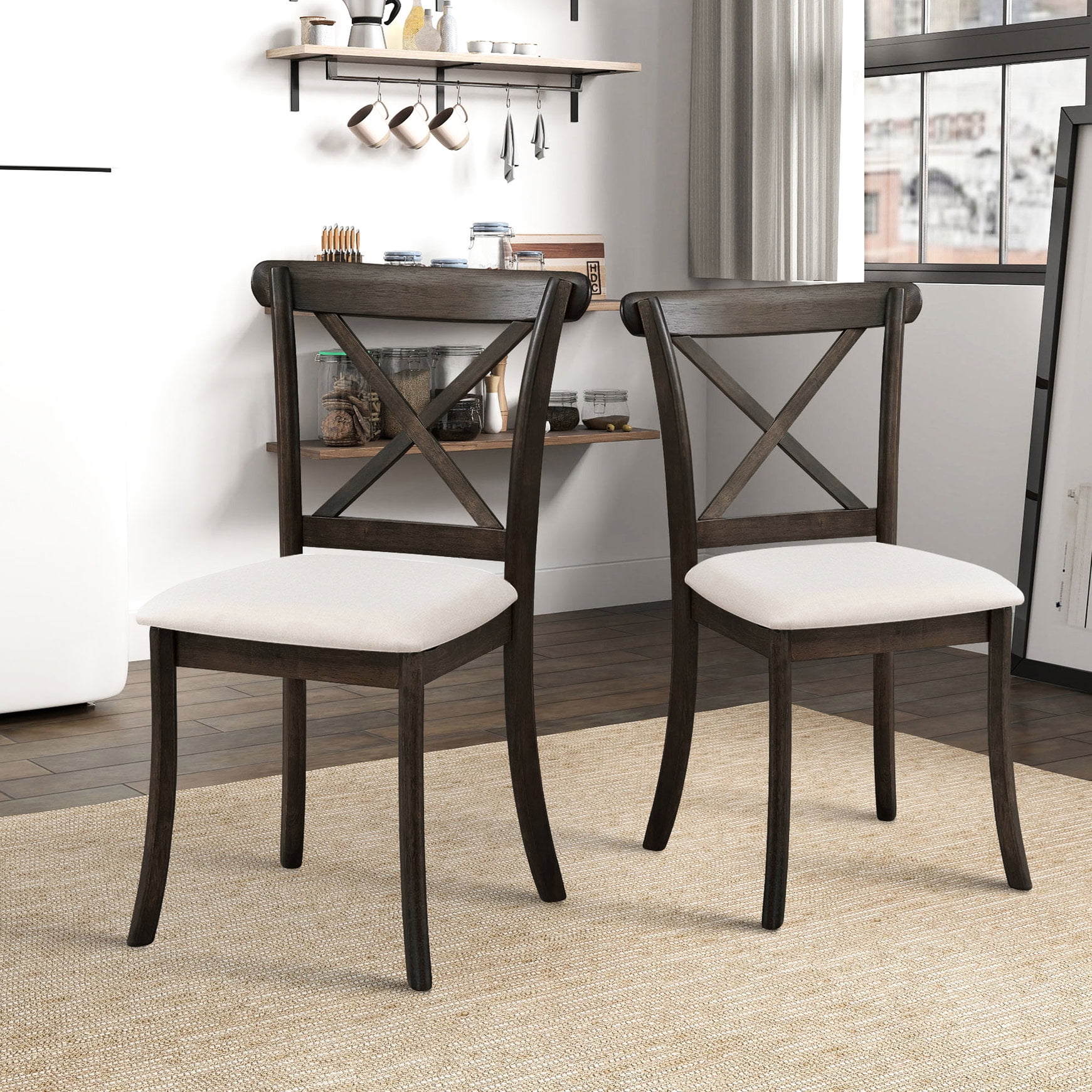 2 - Piece Dining Chair Set | Perfect for Kitchen Side Placement | Solid ...