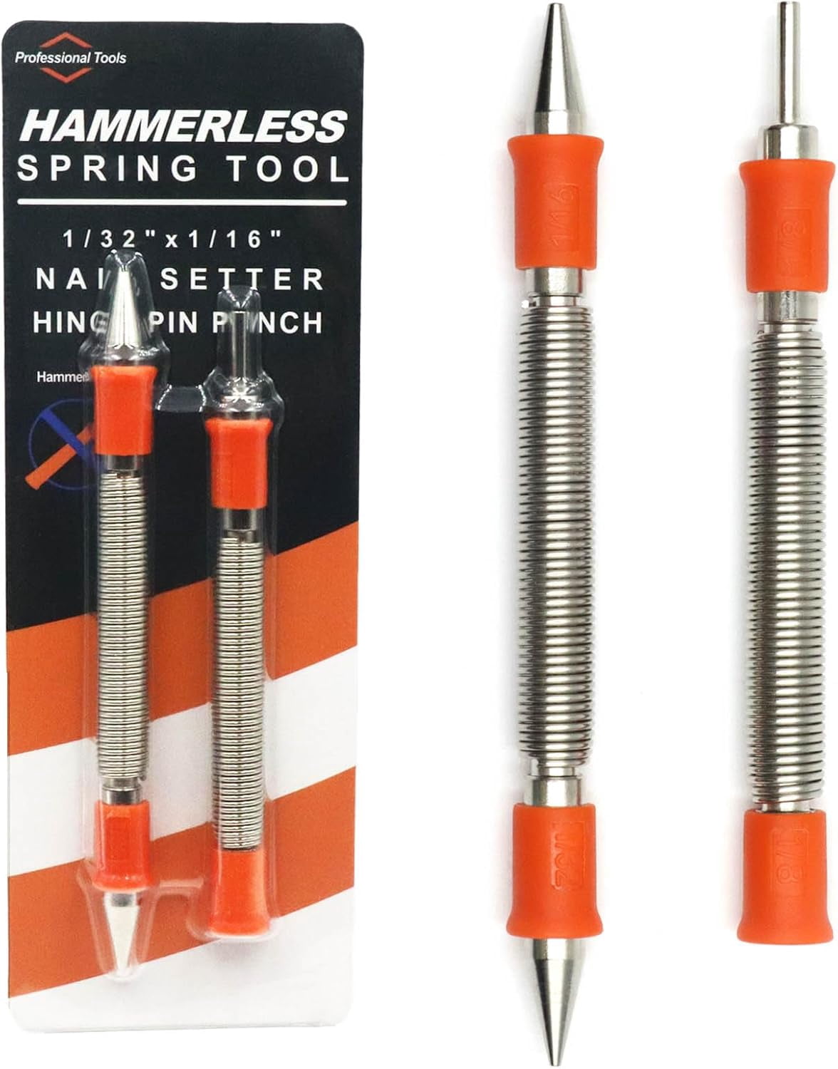 2-Piece Dual Head Nail Setter and Door Hinge Pin Remover Tool Set ...