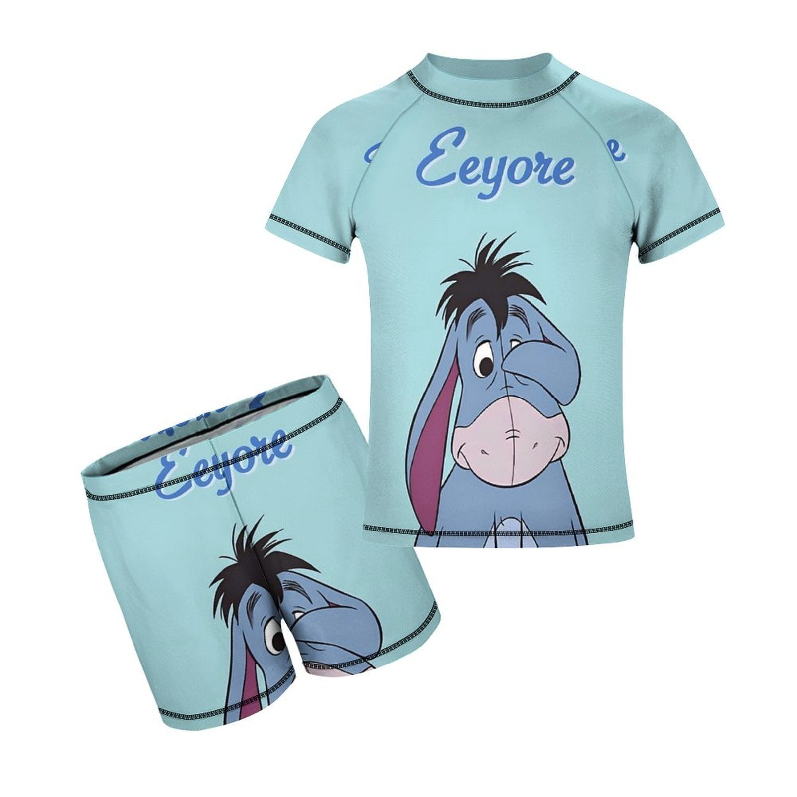 2 Piece Ee-Yore Bathing Suits Rash Guard Swim Shirts with Shorts Set ...