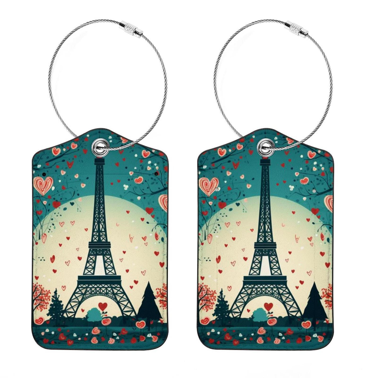 2 Piece Eiffel Tower Valentine's Day Luggage Tag for Suitcase ...