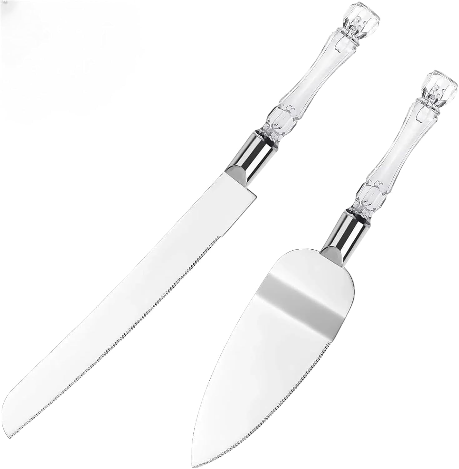 2-Piece Elegant Cake Cutting Set, Exquisite Server with Serrated Design ...