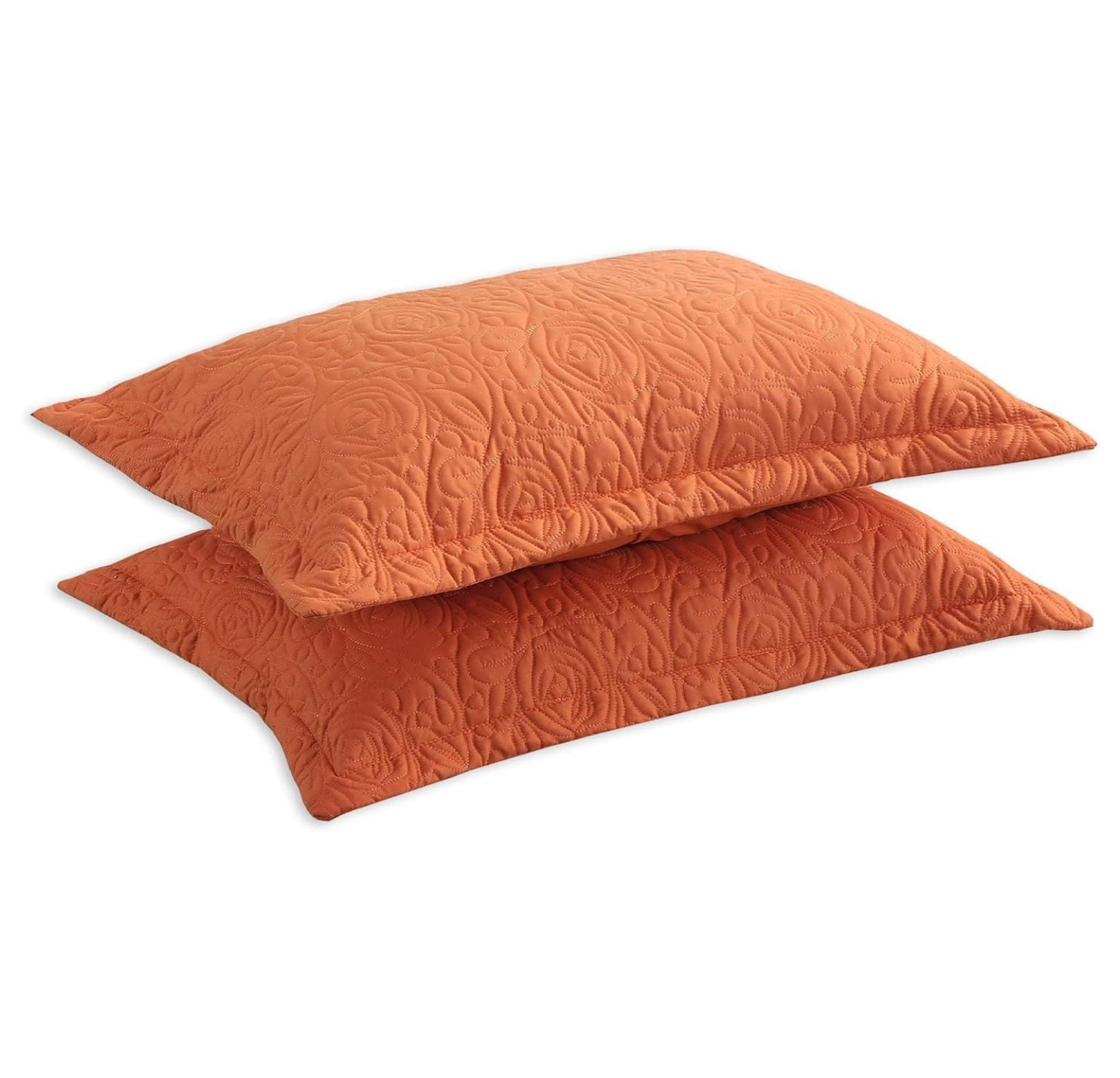 2-Piece Embroidered Pillow Shams, Decorative Microfiber Pillow Shams ...
