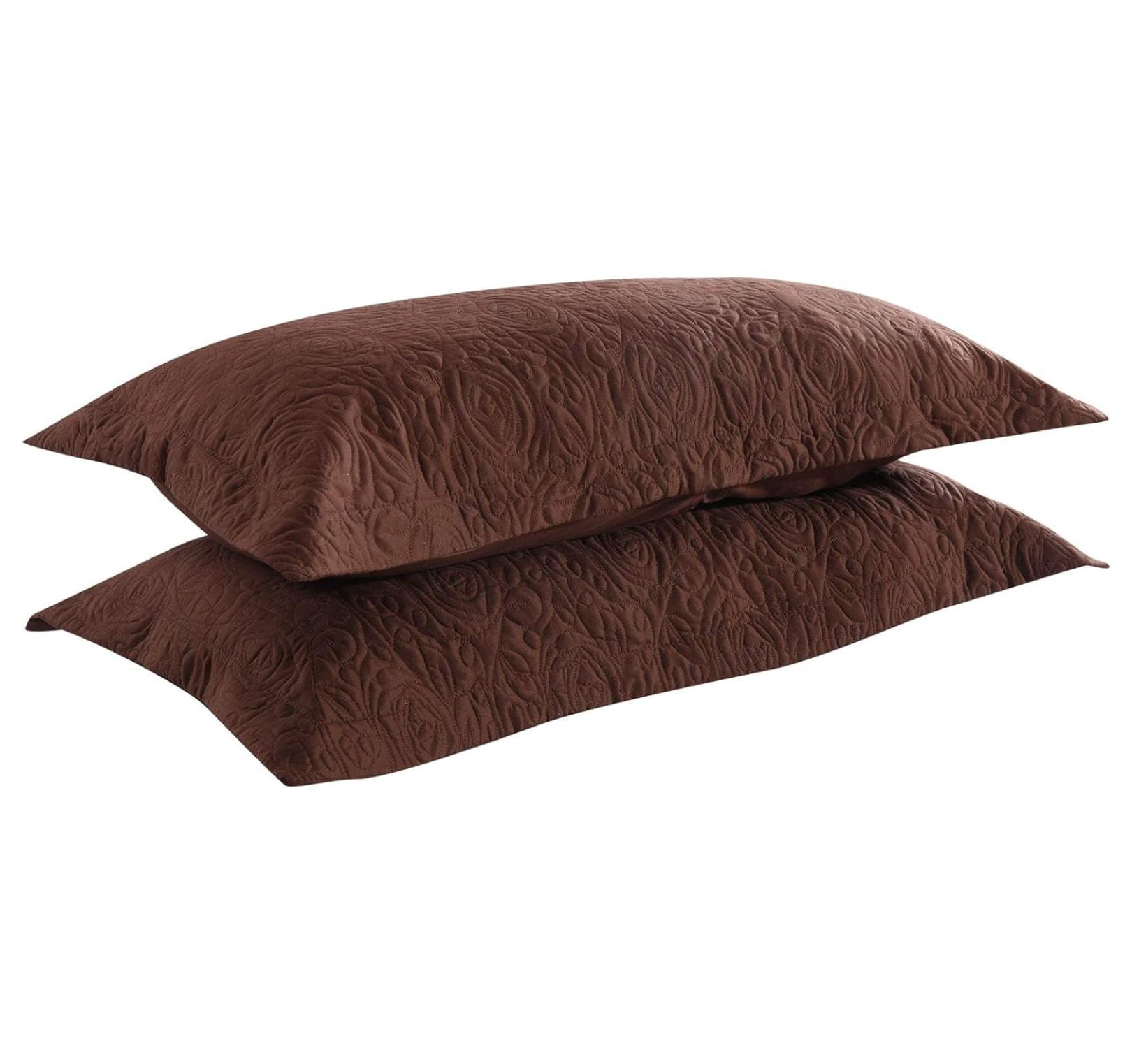 2-Piece Embroidered Pillow Shams, Decorative Microfiber Pillow Shams ...
