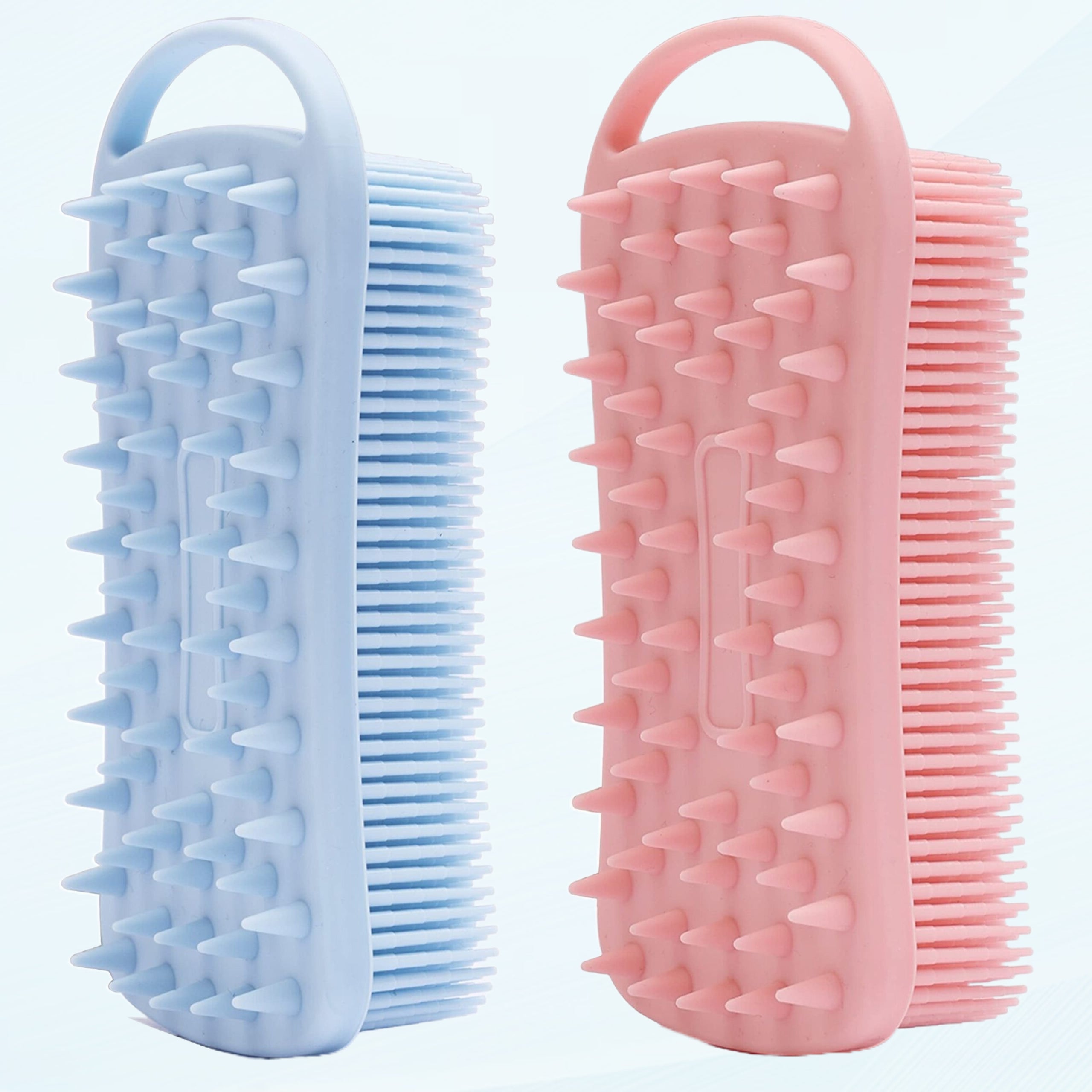 2 Piece Exfoliating Silicone Body Scrub, 2 in 1 Silicone Body Shampoo ...