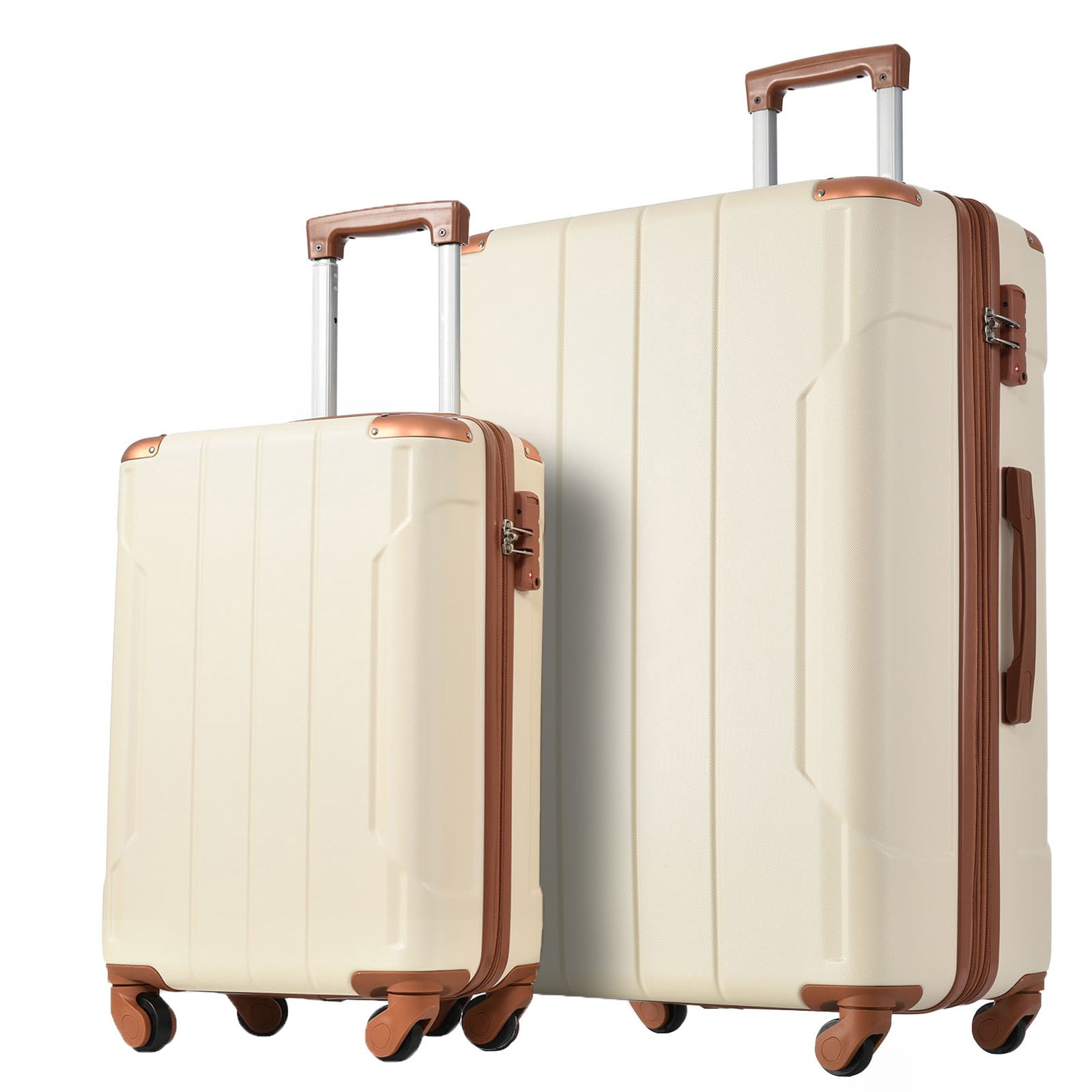 2 Piece Expandable Hardshell Travel Luggage Sets 4 Spinner Wheel ...
