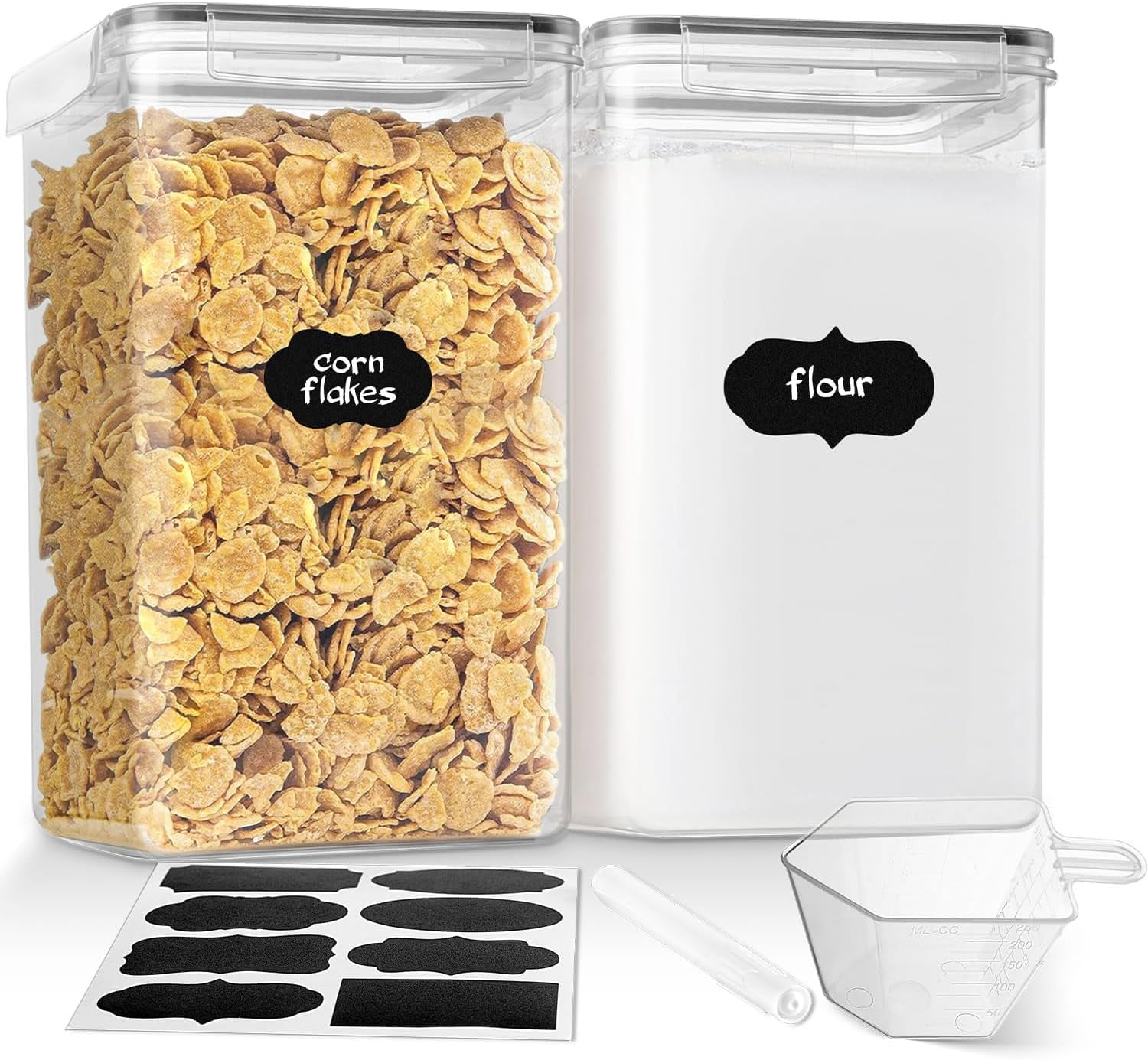 2-Piece Extra Large Food Storage Containers (6.5L/Each) Airtight Pantry ...
