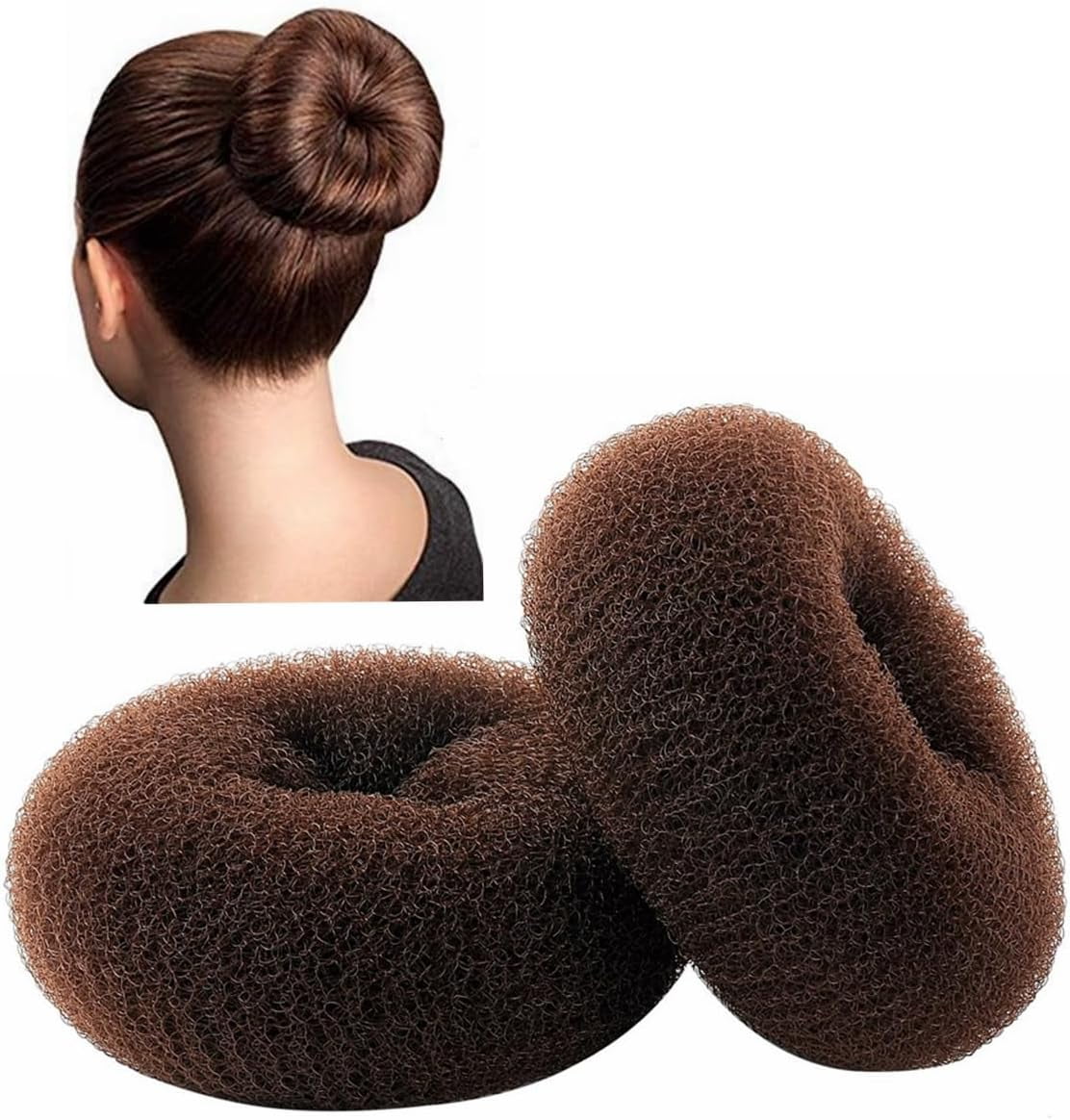 2-Piece Extra Large Size Hair Bun Donut Maker, Ring Style Chignon Buns ...