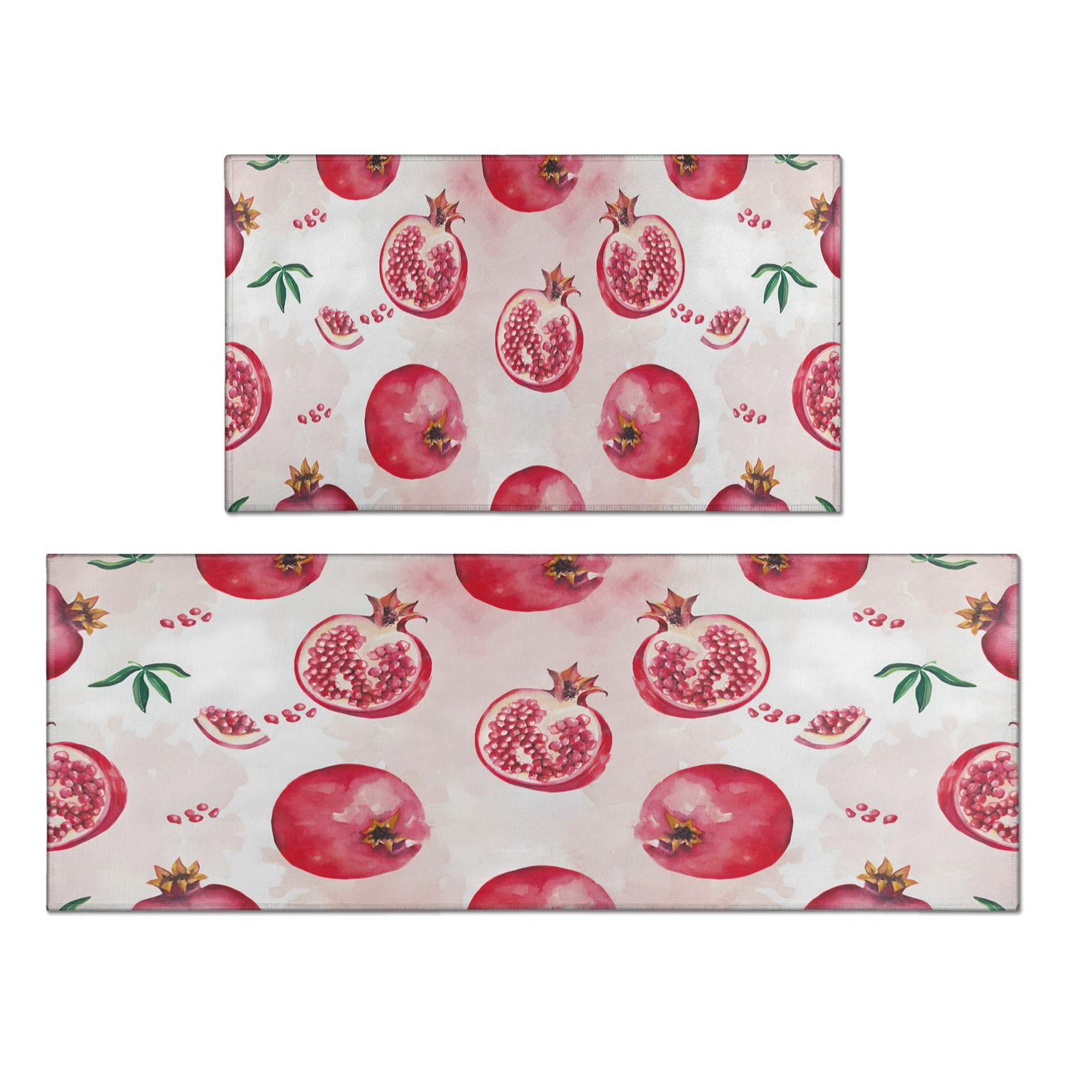 2-Piece Fall Fruit Kitchen Rugs Set, Vintage Farmhouse Decorative Rug ...