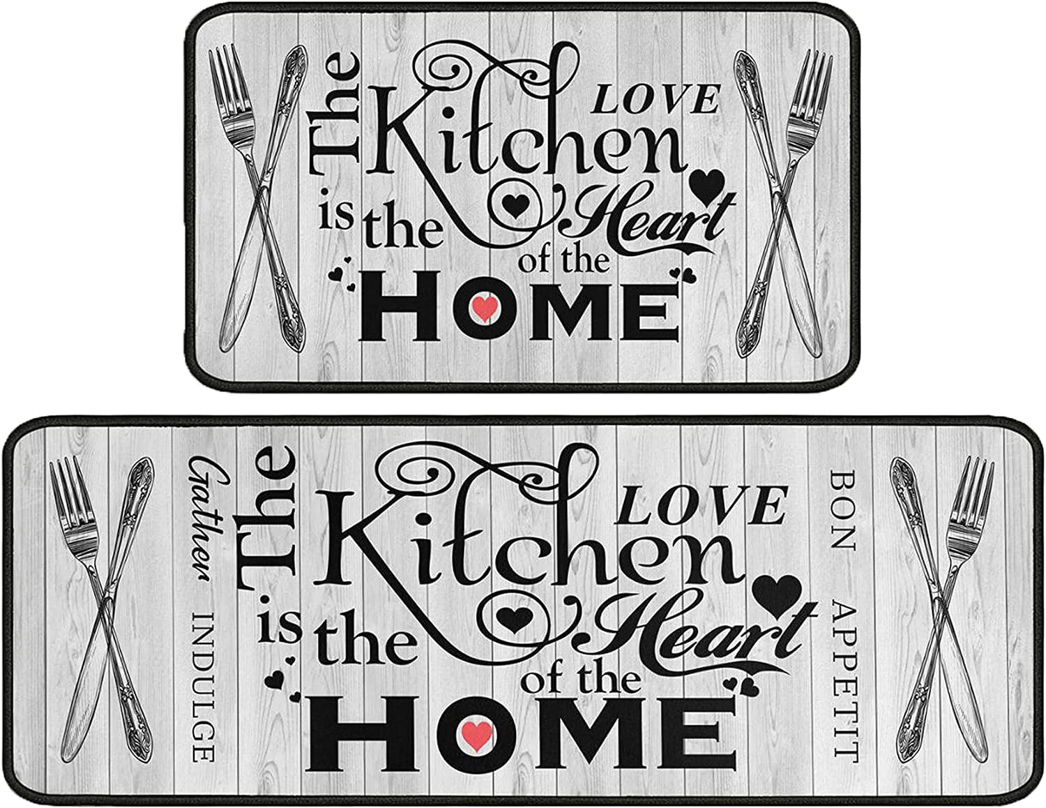 2 Piece Farmhouse Kitchen Rug Set, Home Kitchen Sink Rugs and Mats Non ...
